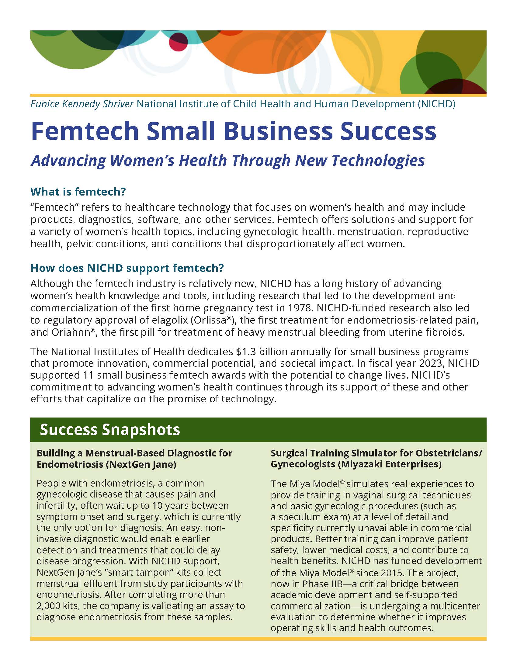 Femtech Small Businesses and Women's Health | NICHD - Eunice Kennedy ...